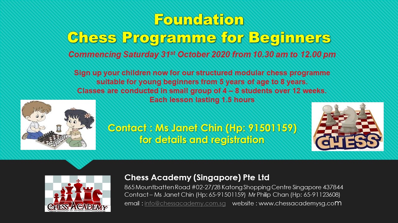 Chess for Young Beginners – CHESS ACADEMY (SINGAPORE) PTE LTD