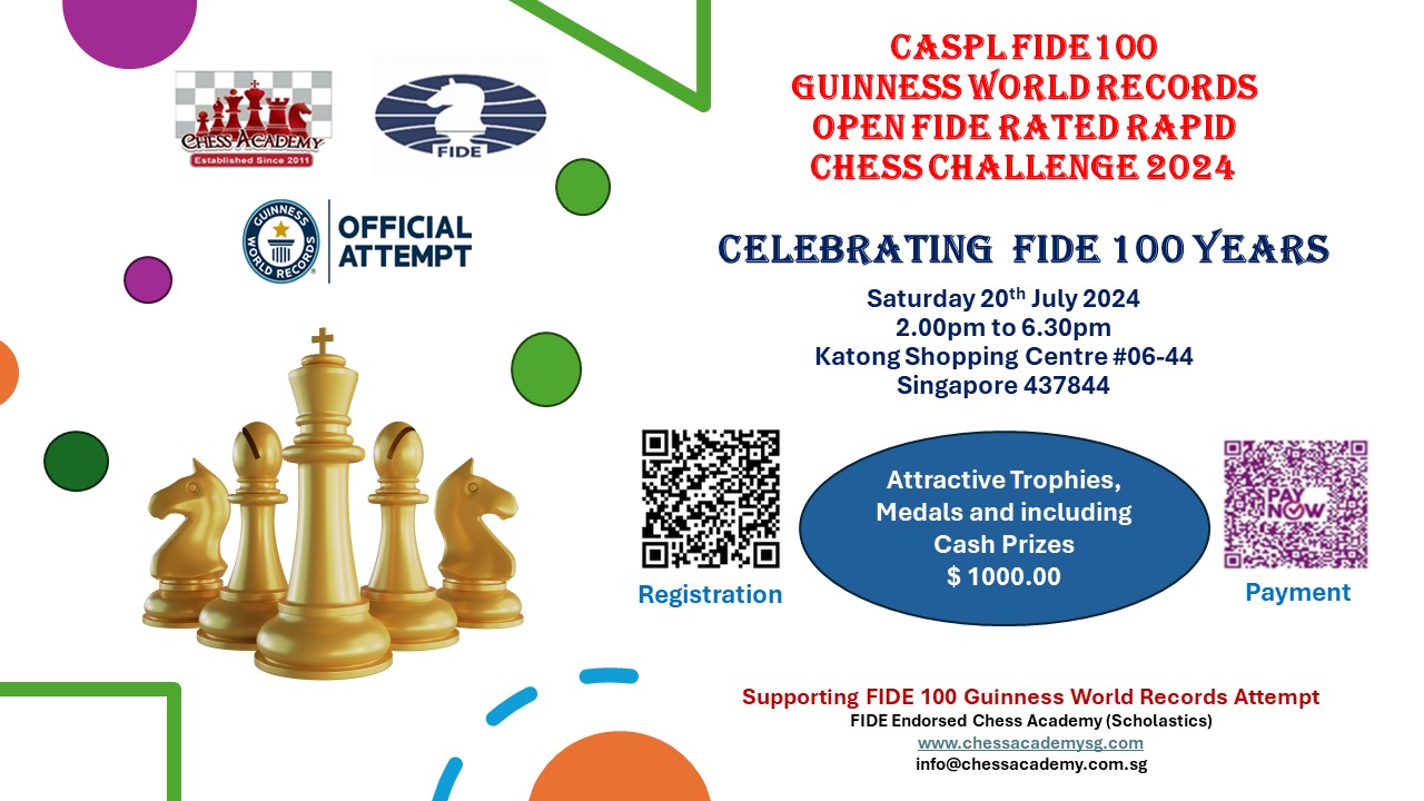 CASPL FIDE100 Guinness World Records Open FIDE Rated Rapid Chess ...